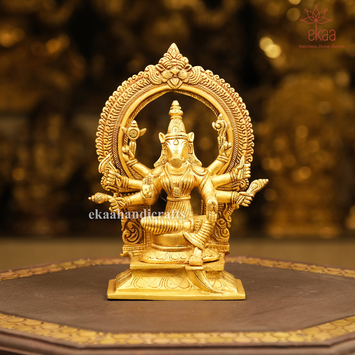 9" Brass Goddess Varahi Devi Idol Varah Maa Statue – Ekaa Handicrafts