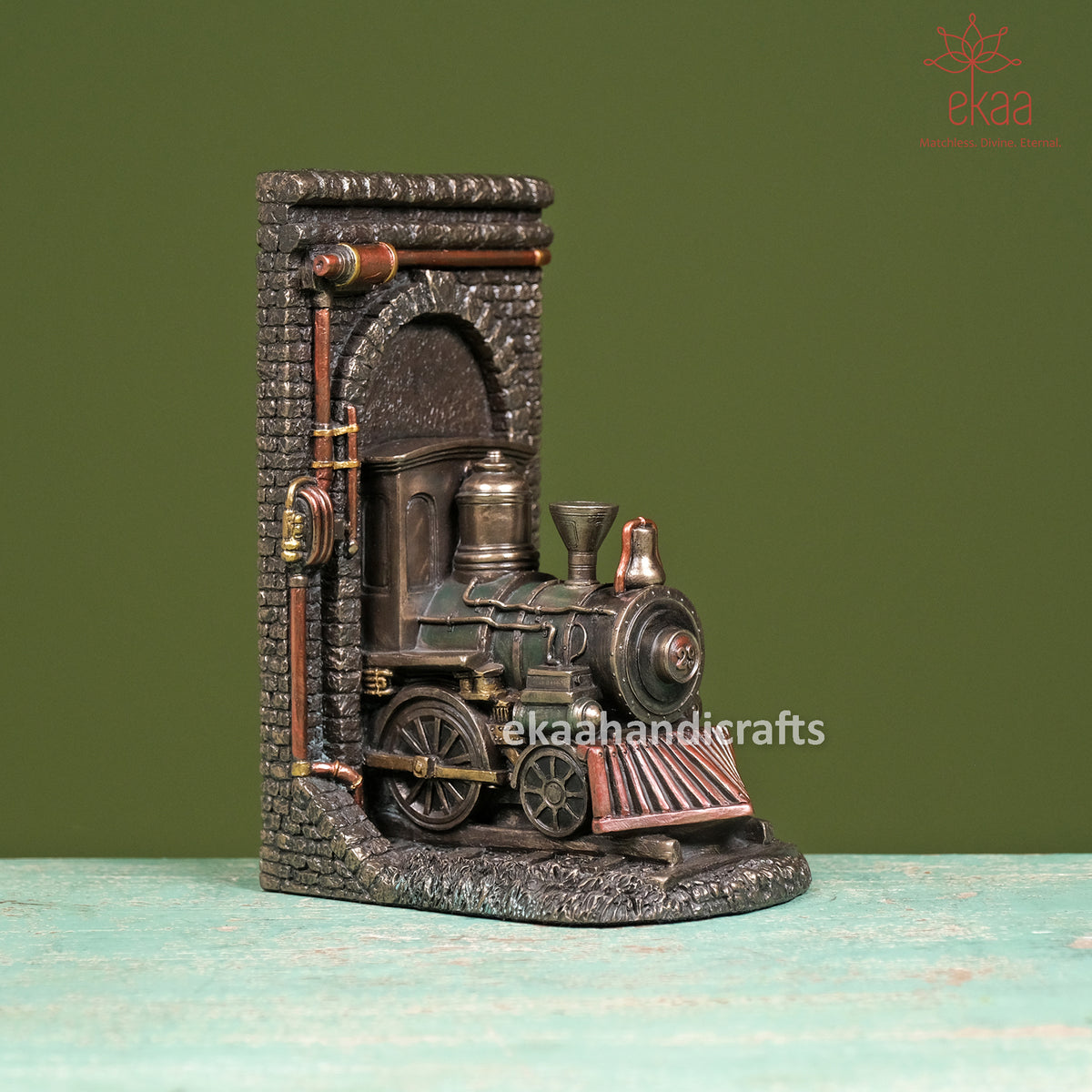 Decorative Bookend Steam Locomotive in Bonded Bronze (Single Bookend ...
