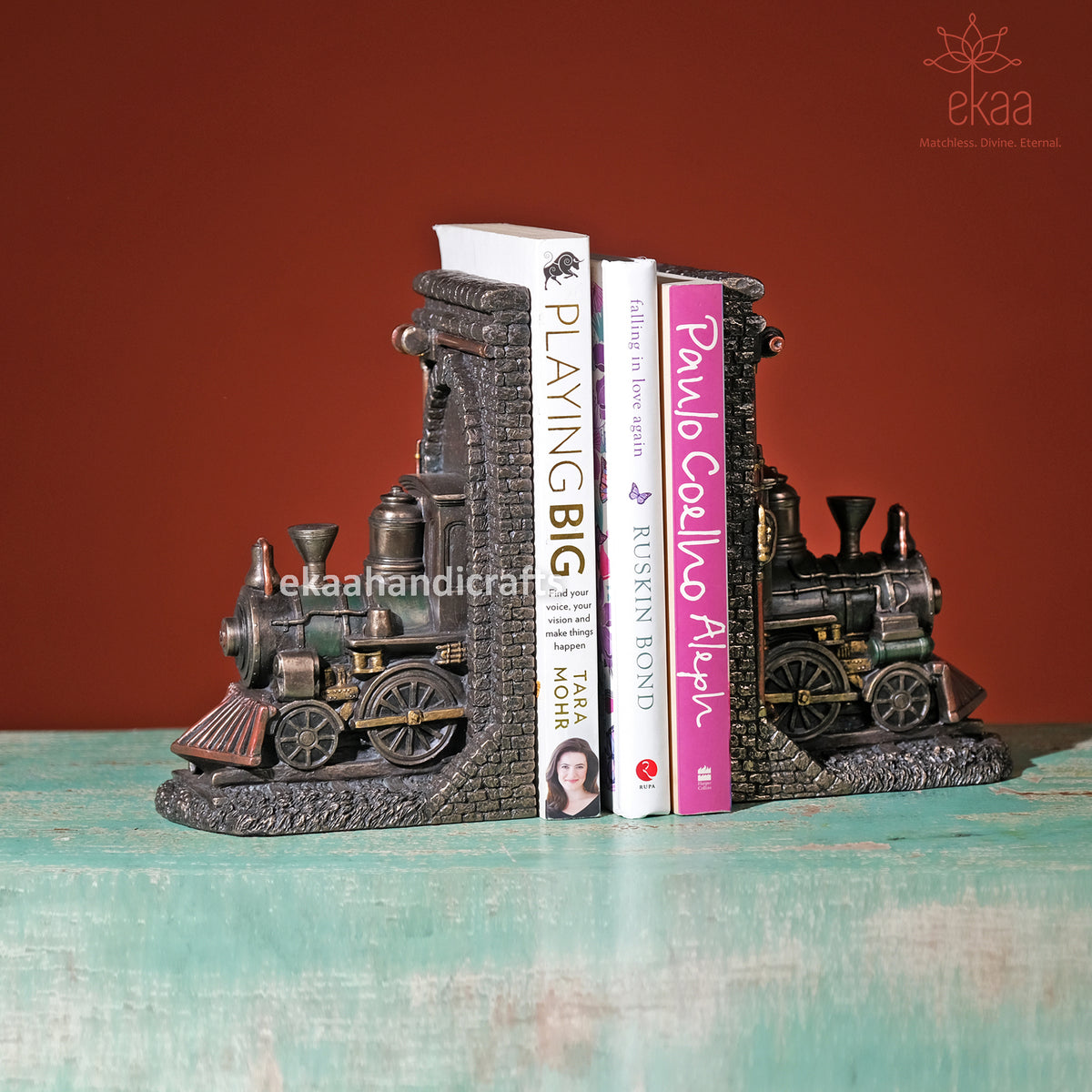 Decorative Bookend Steam Locomotive in Bonded Bronze (Single Bookend ...
