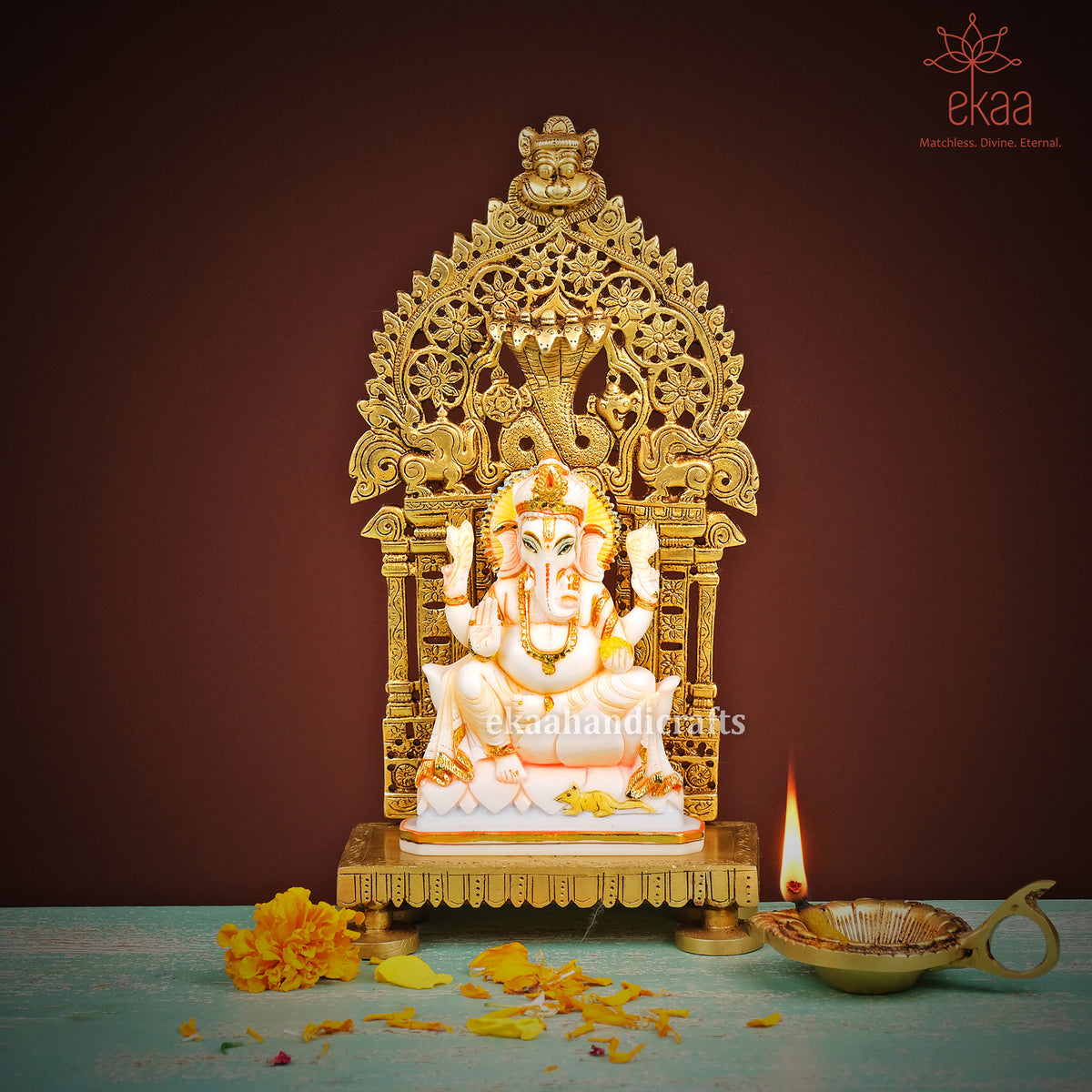 Brass Auspicious Handcrafted Vasuki Sheshnag Singhasan – Ekaa Handicrafts