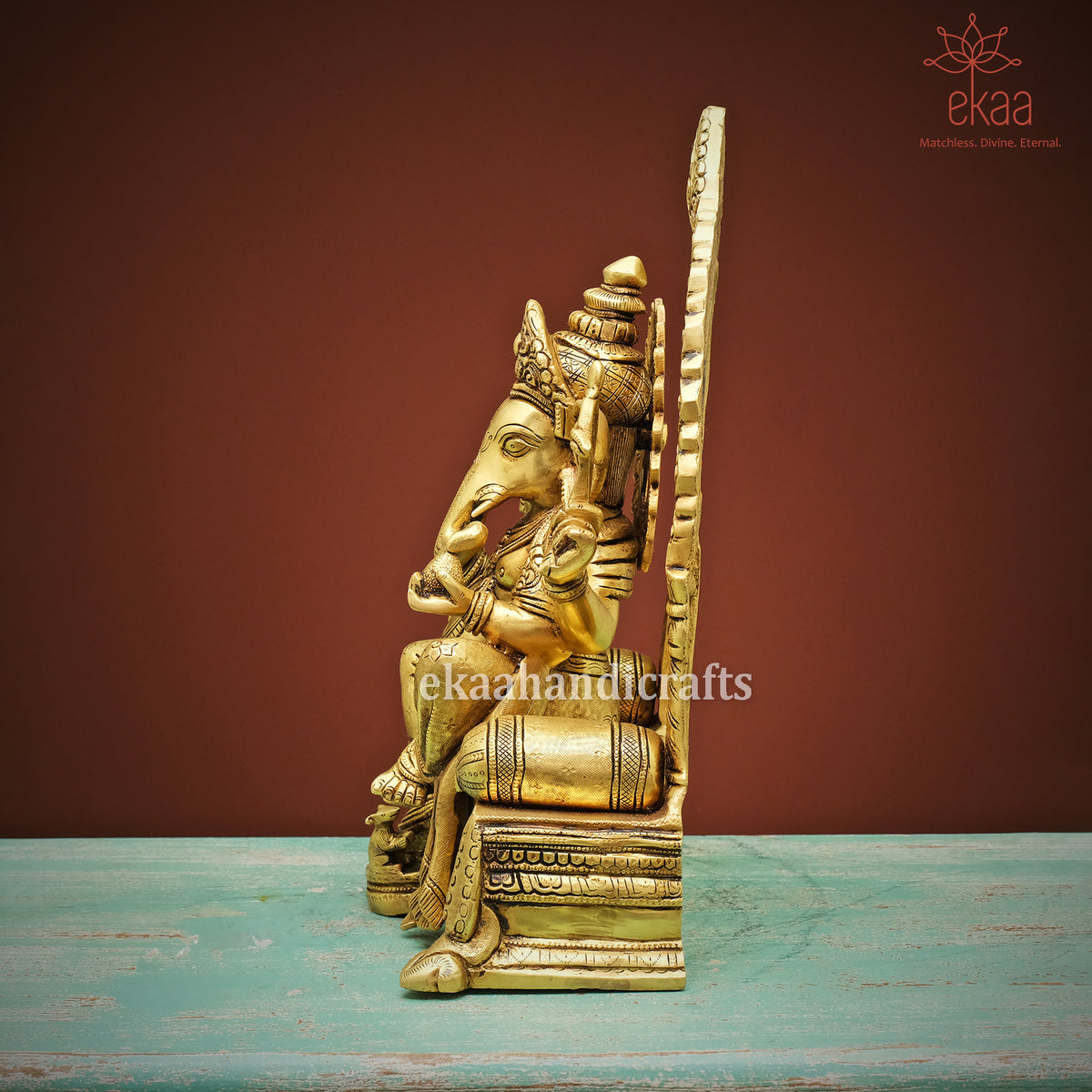 Lord Ganesha Statue on Sinhasan for Temple Pooja Ganesha Idol Brass ...